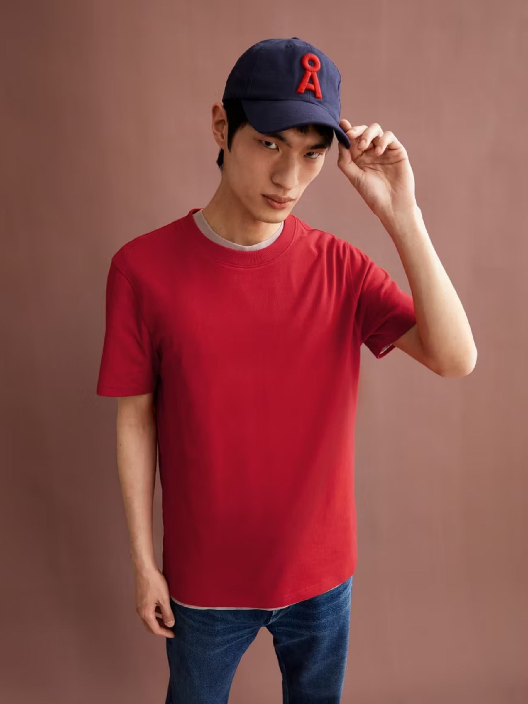 T-Shirt Maarkos Red Man Cotton | Armedangels