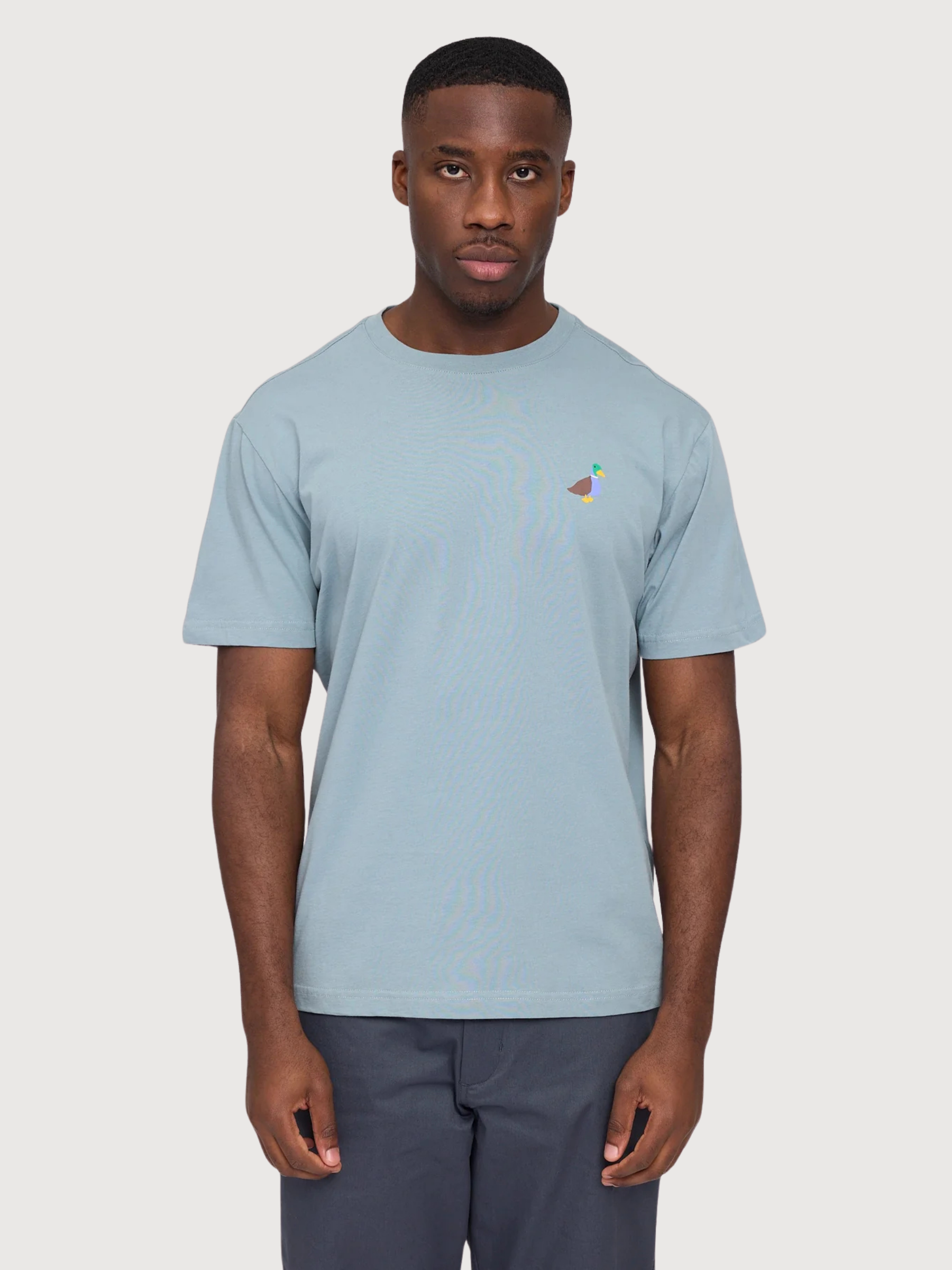 T-Shirt Chest Print Light Blue Man Cotton | Mazine