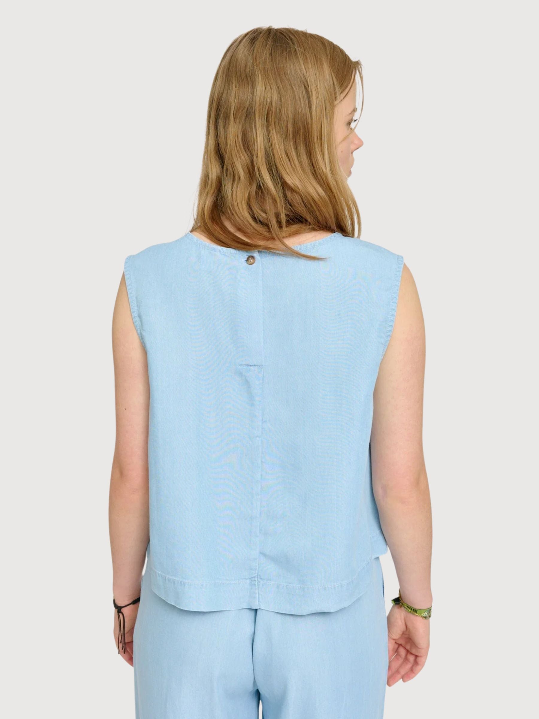 Tencel Top Woman Light Blue Wash | MAZINE