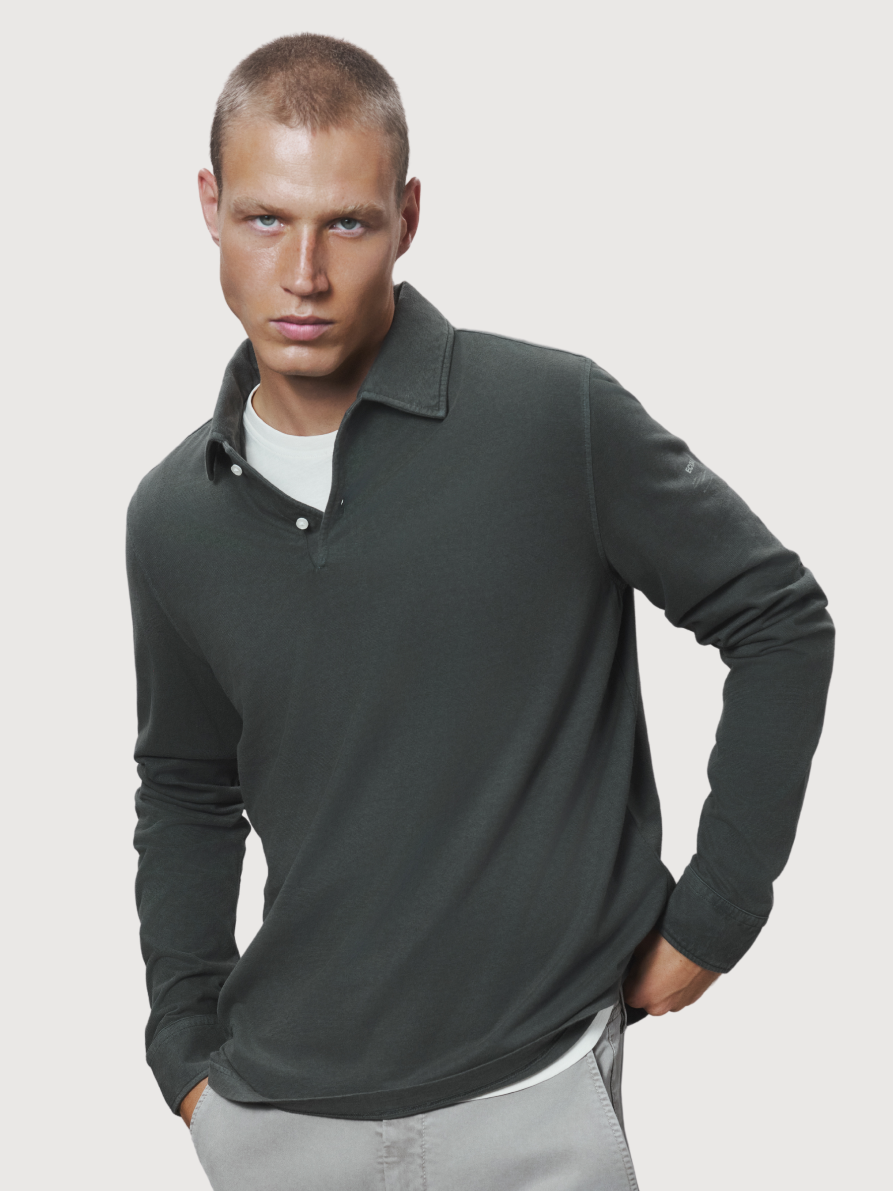 Patrick Long-Sleeve Polo Green Recycled Cotton | Ecoalf